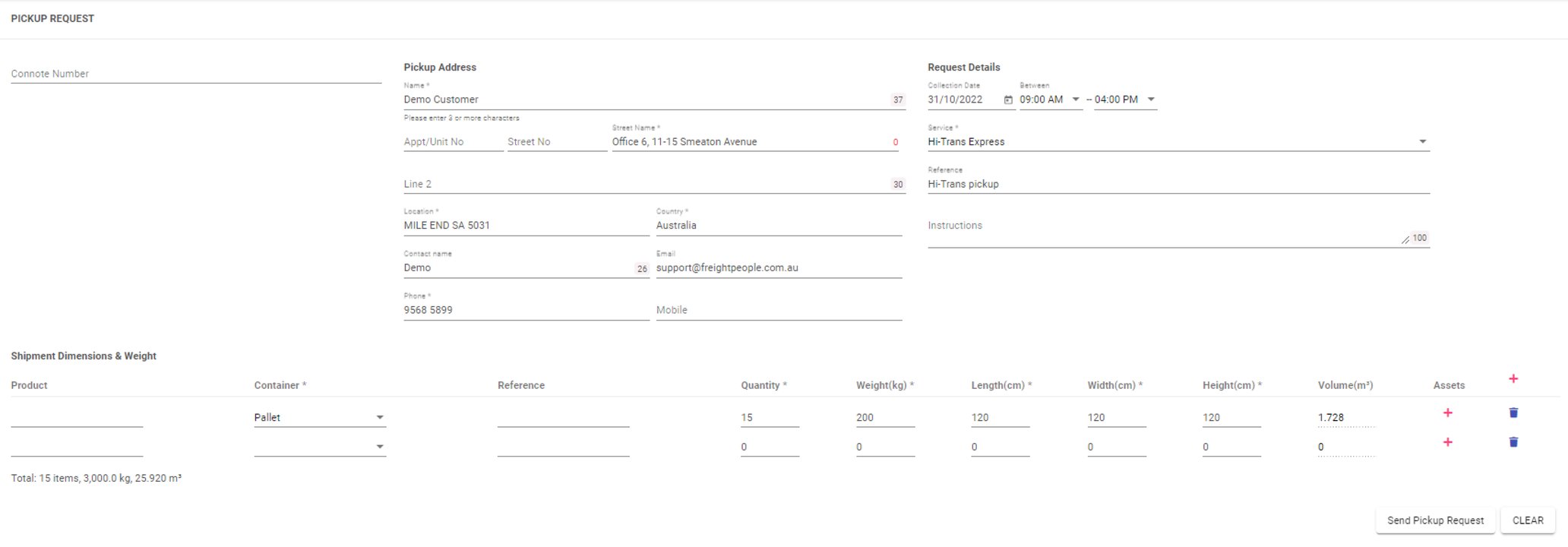 Overview of Carrier Pickup Request